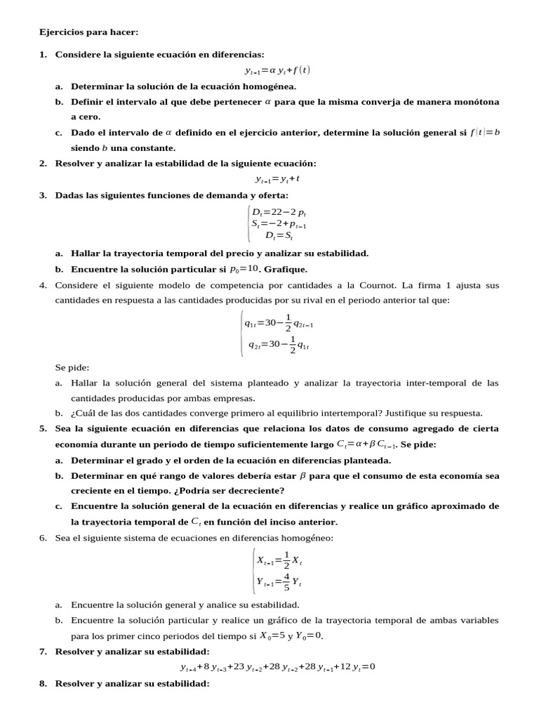 Posible Ejercicio... | PDF | Relación de recurrencia | Ecuaciones