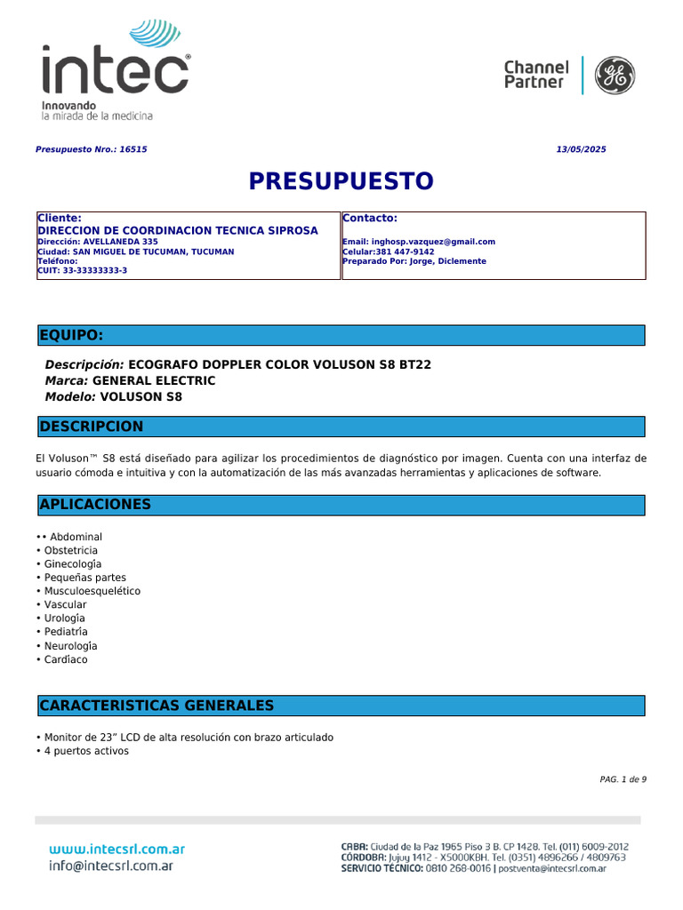 Ppto 16515 Direccion de Coordinacion Tecnica Siprosa - Ecografo Doppler ...