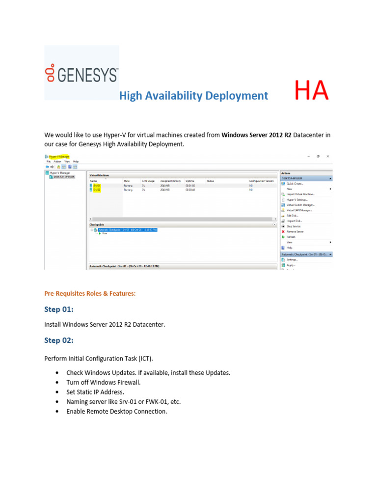 High Availability Deployment | PDF | Computing Platforms | Operating System Families