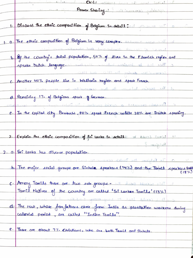 Power Sharing Class 10th Notes | PDF