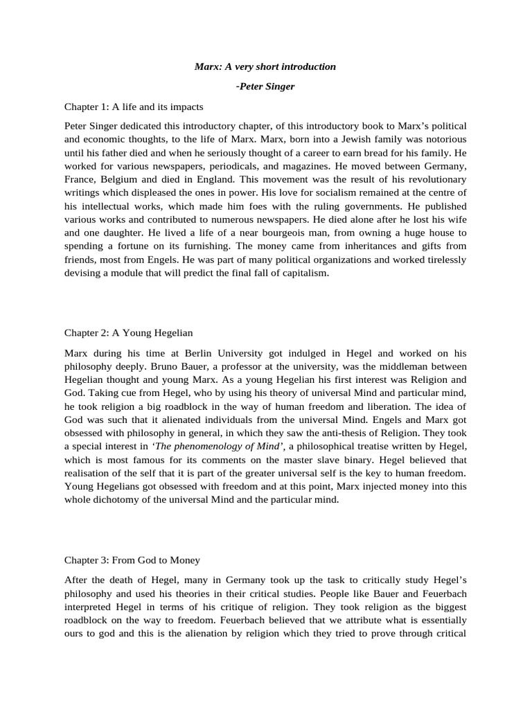 Marx A Very Short Introduction | PDF | Karl Marx | Georg Wilhelm Friedrich Hegel