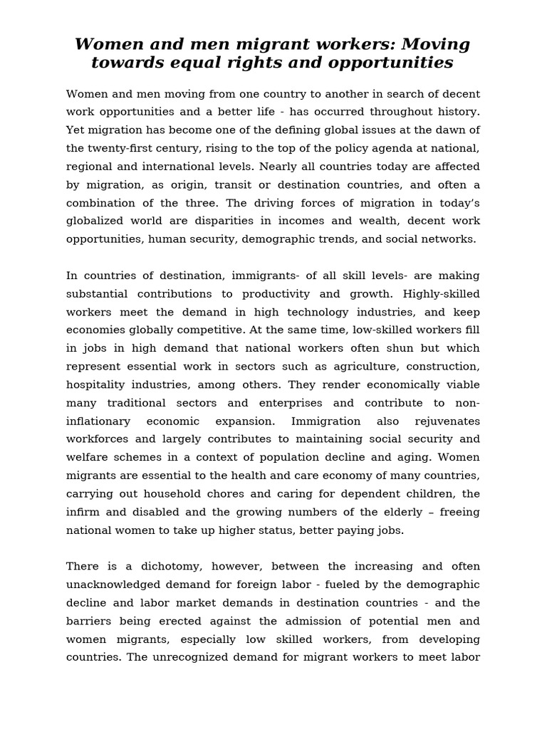 Migrant Workers | PDF | Migrant Worker | Immigration