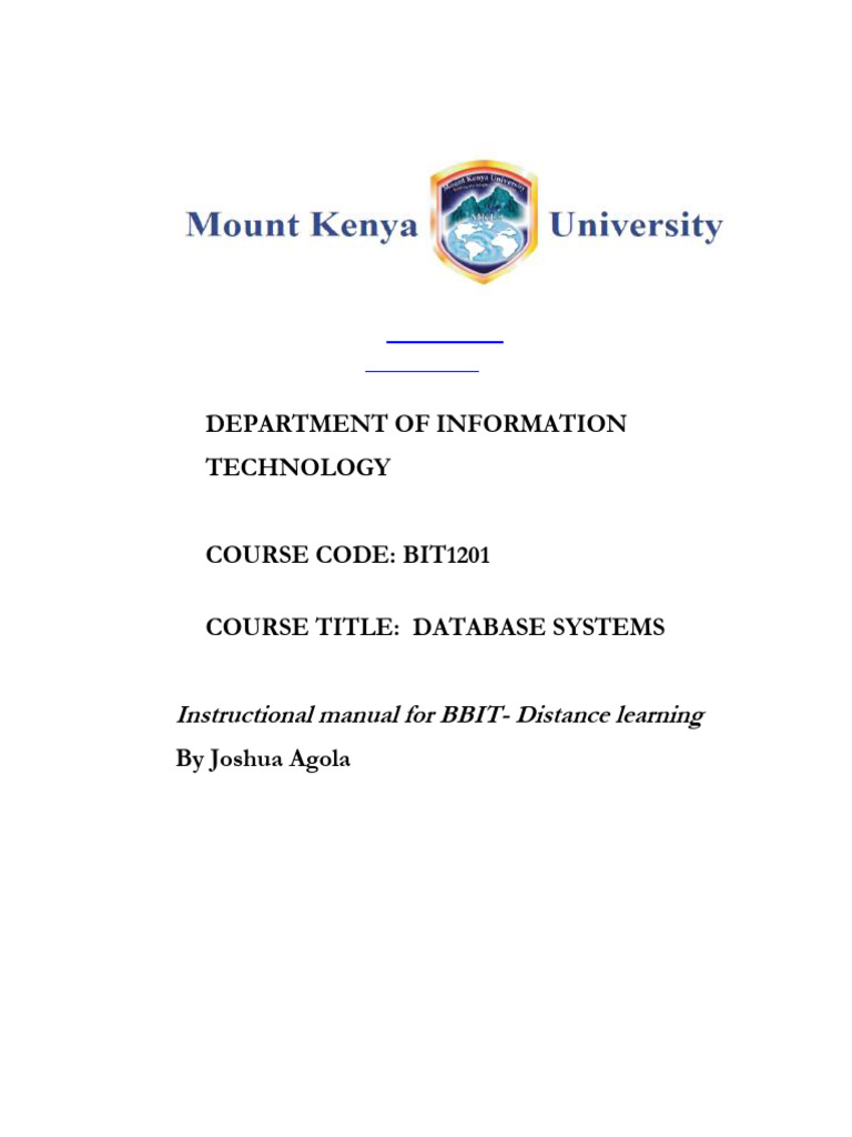 BIT1201 Database Systems | PDF | Databases | Sql