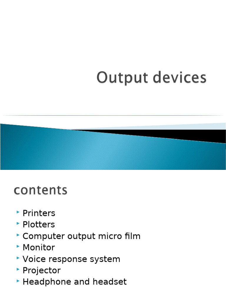 Lesson 2b_output devices | PDF | Microform | Printer (Computing)