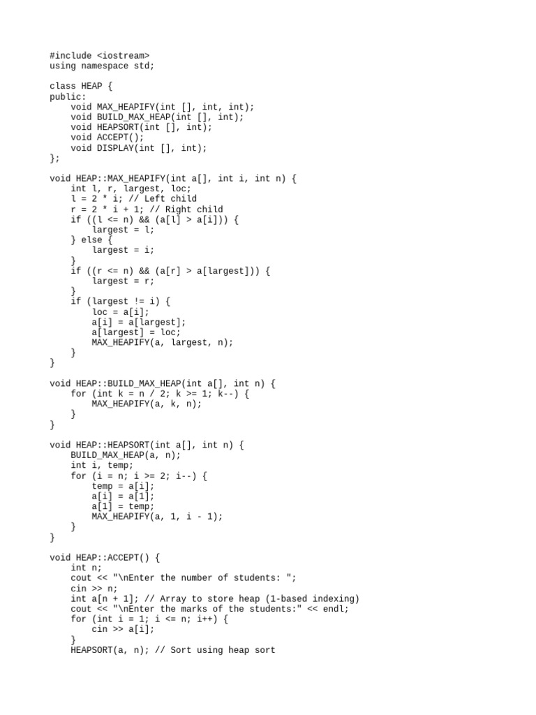 Implement Heap Data Structure 10 | PDF