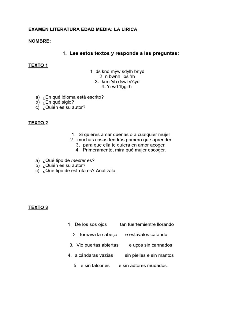 Examen Edad Media | PDF