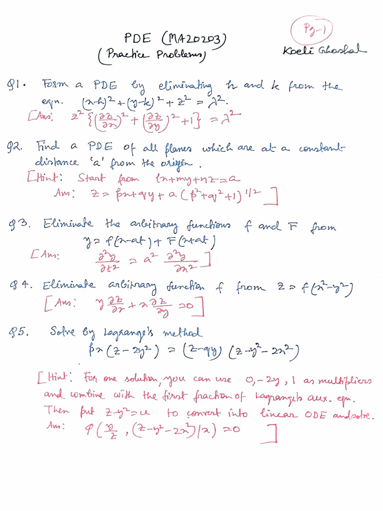 PDE Practice Problem | PDF