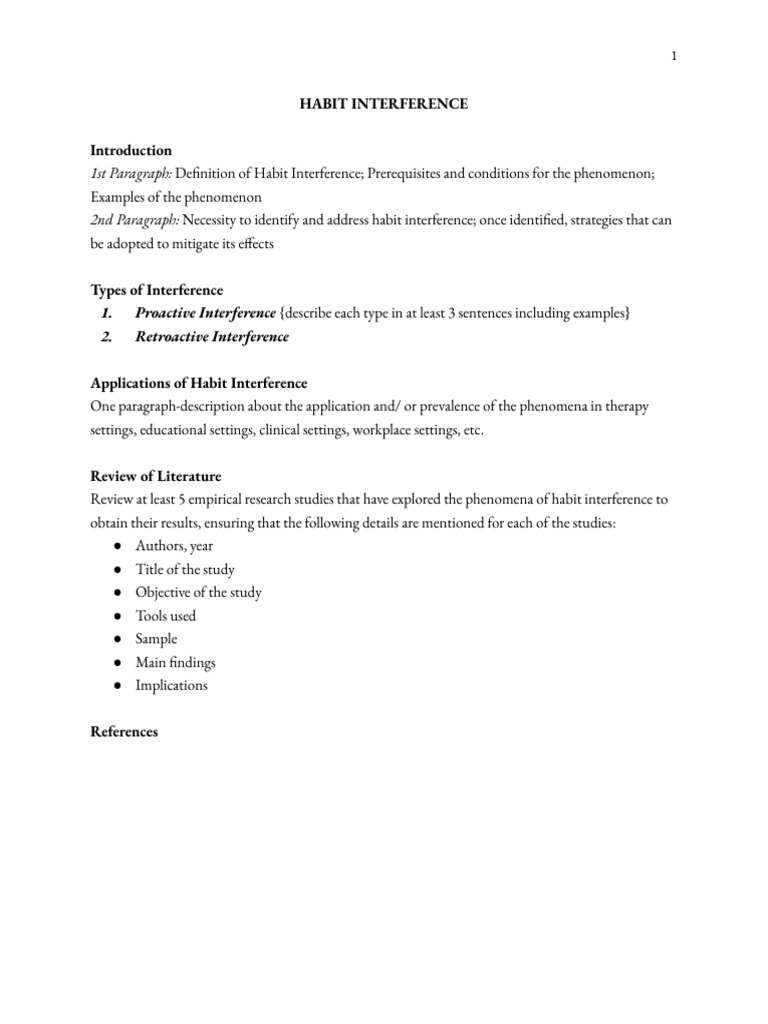Habit Interference Structure | PDF | Methodology | Cognition