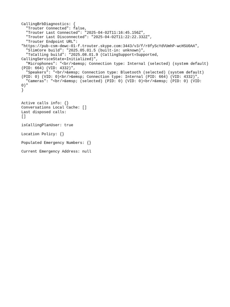 Trouter Connection Status Report | PDF