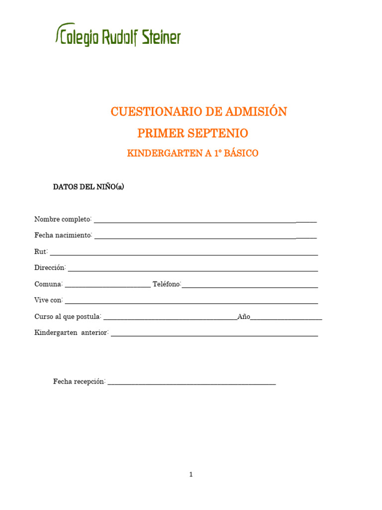Cuest. 1er Septenio | PDF