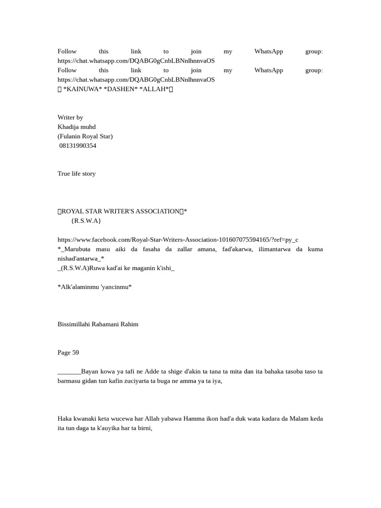 KAINUWA DASHEN ALLAH by khadijah muhd(1) | PDF