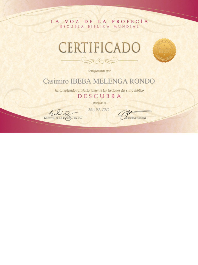 Casimiro IBEBA MELENGA RONDO Descubra - Guía de Estudio Bíblico | PDF