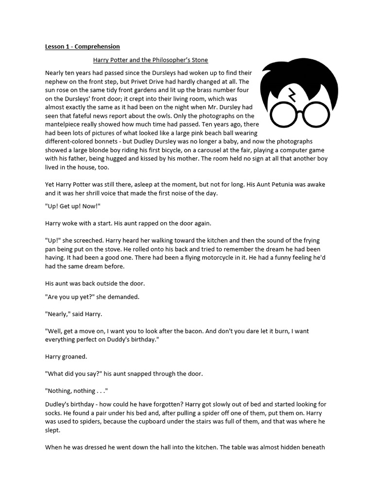 English-Resources - Harry Potter and the Philosopher's Stone | PDF ...