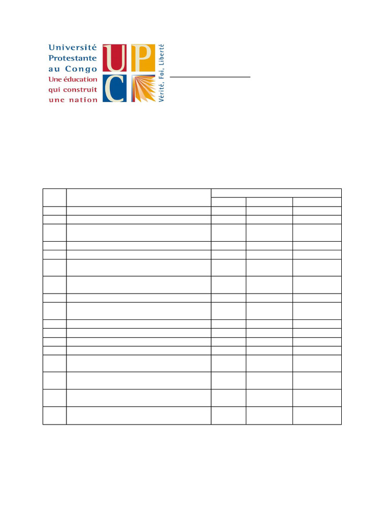 Programme de cours UPC - Premier Graduat | PDF