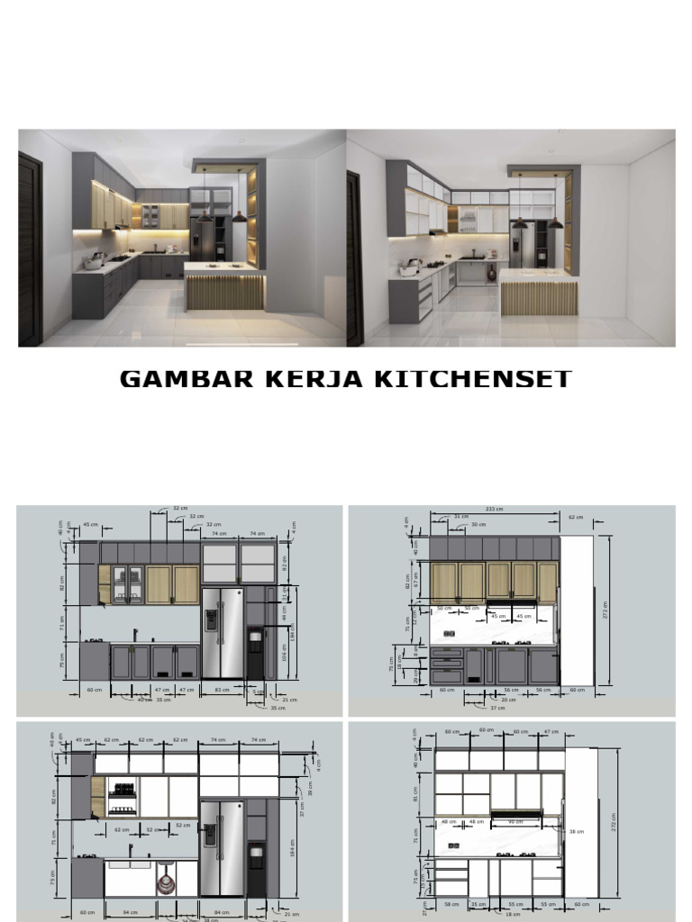 Gambar Kerja Kitchenset Dan Rak Bawah Tangga | PDF