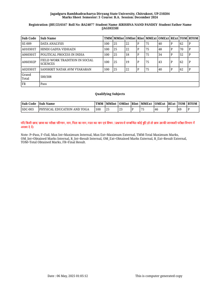Student Results | PDF