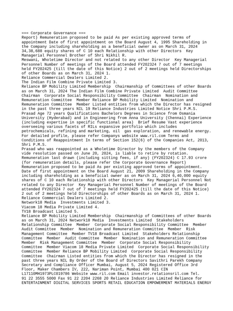 Reliance_Annual_Report_Sections | PDF | Retail | Inflation