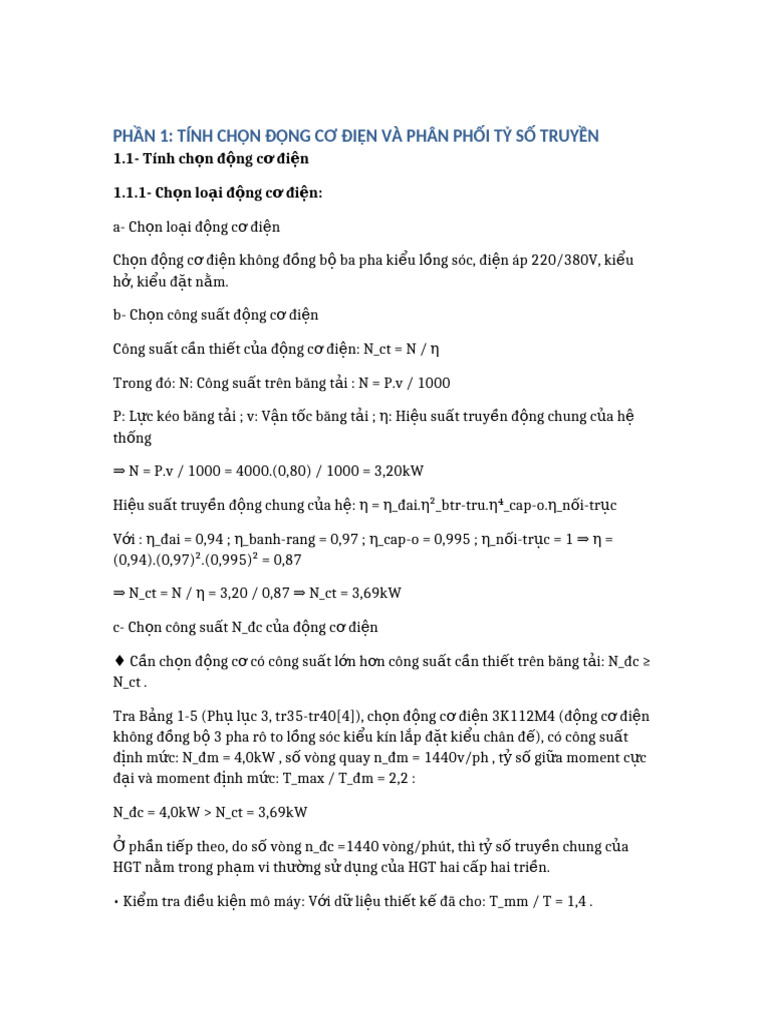 Tinh Chon Dong Co Dien | PDF
