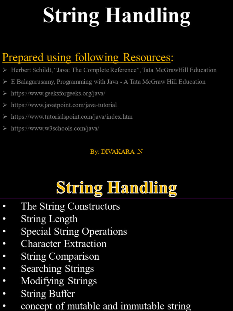 Object Oriented Programming Using Java String Handling | PDF | String (Computer Science ...