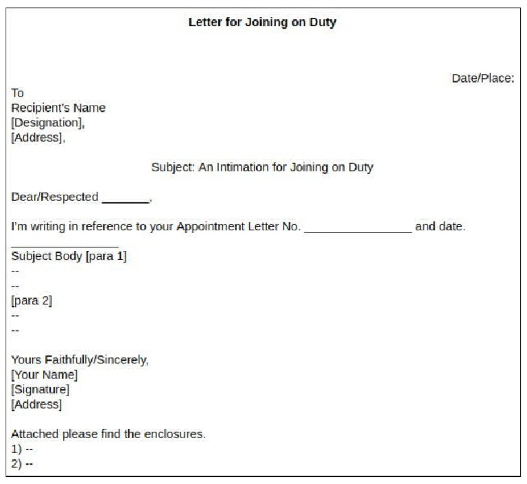 Joining Letter Format | PDF