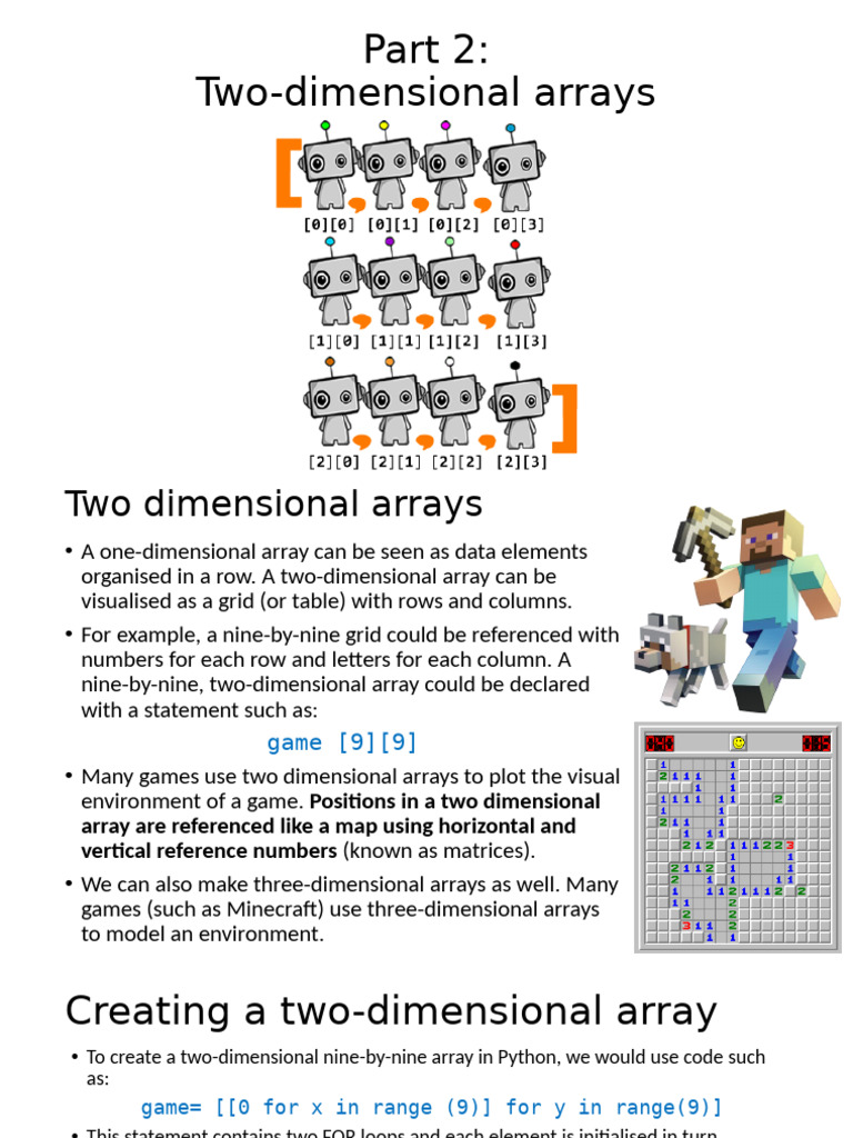 Lesson 2 Two Dimensional Arrays | PDF | String (Computer Science ...