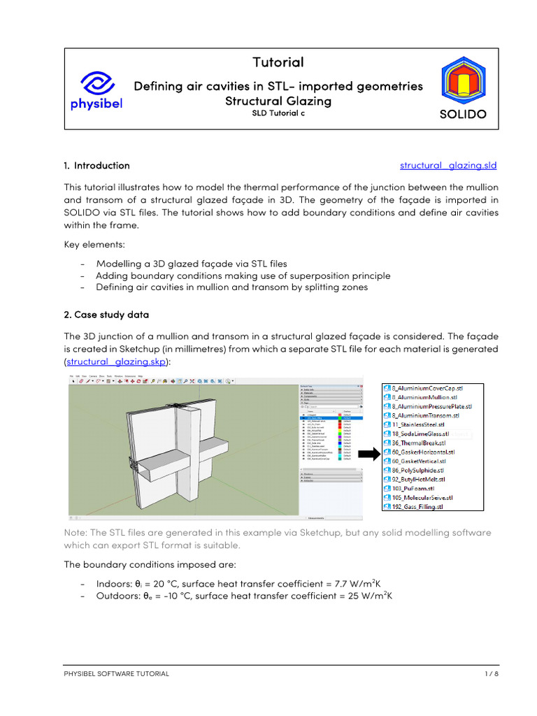 SLD Tutorial C Air Cavities in STL Imported Geometries Structural Glazing | PDF