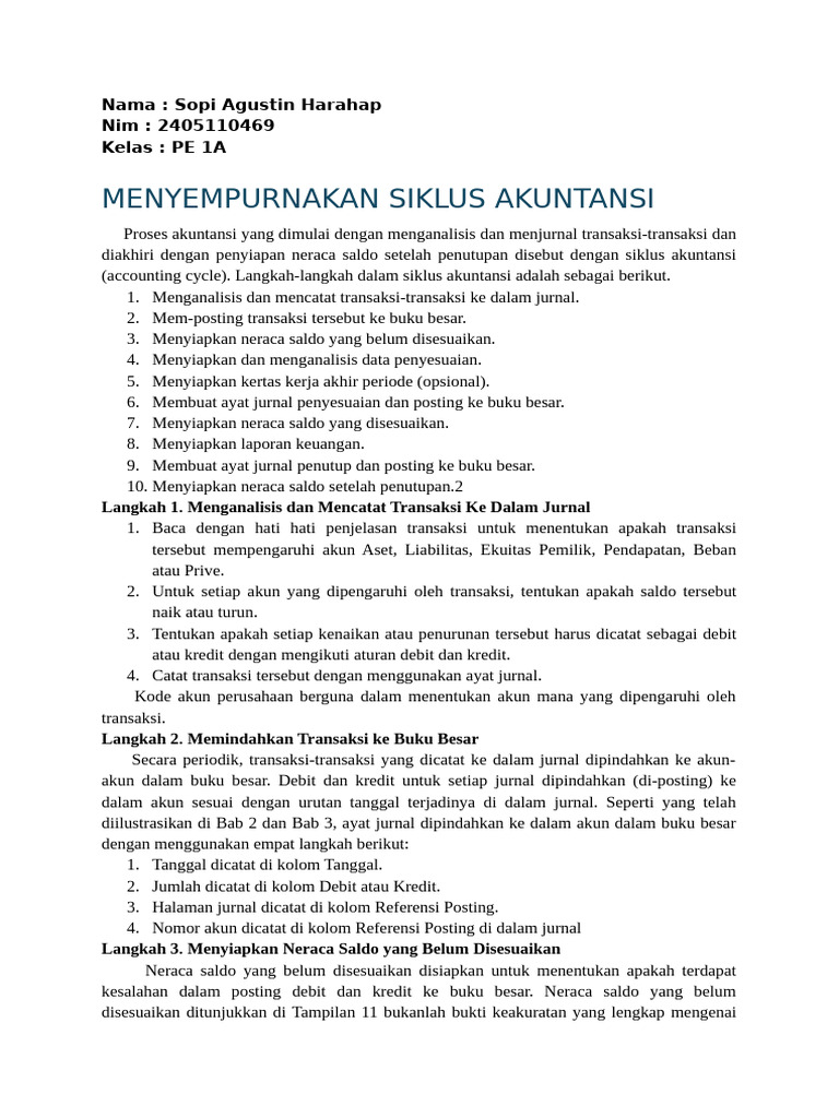Siklus Akuntansi | PDF