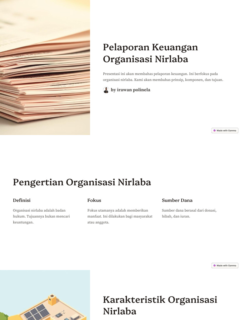 Pelaporan Keuangan untuk Nirlaba | PDF