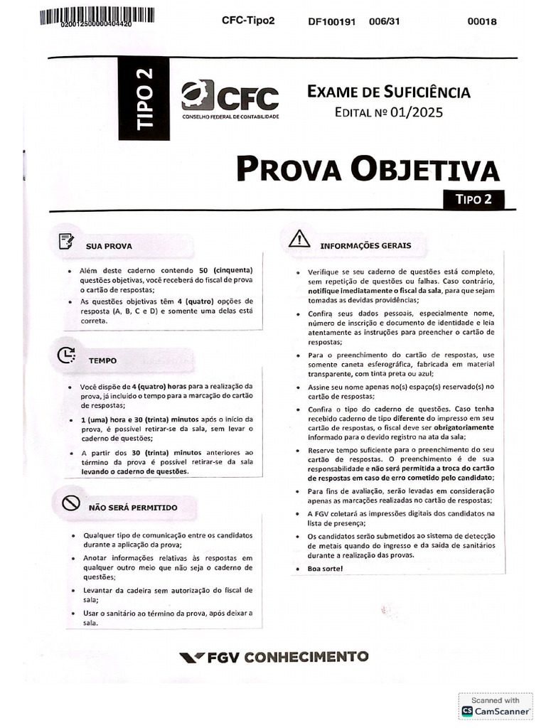 Concurso CFC Prova | PDF