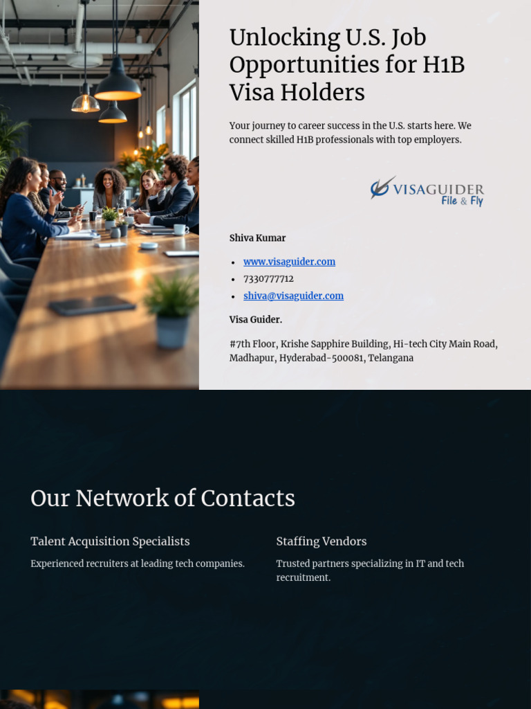 Unlocking US Job Opportunities For H1B Visa Holders | PDF