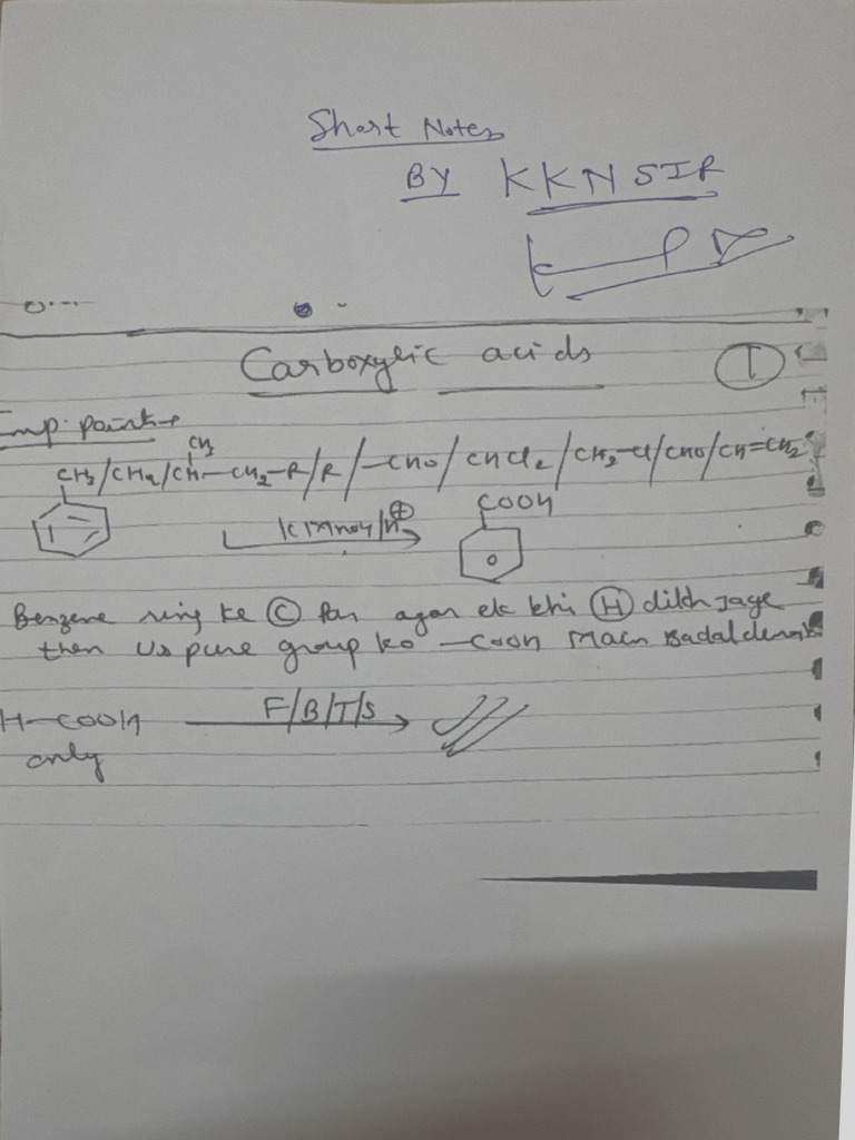 Short Notes Carboxylic Acids | PDF