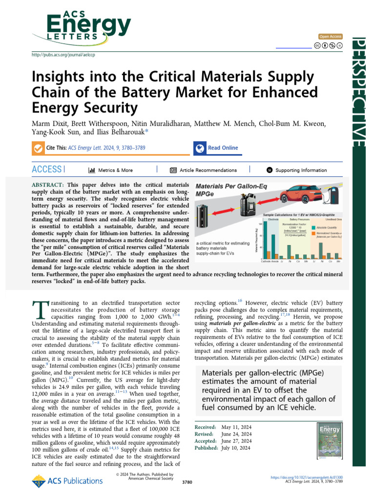 Insights Into The Critical Materials Supply Chain | PDF | Electric ...