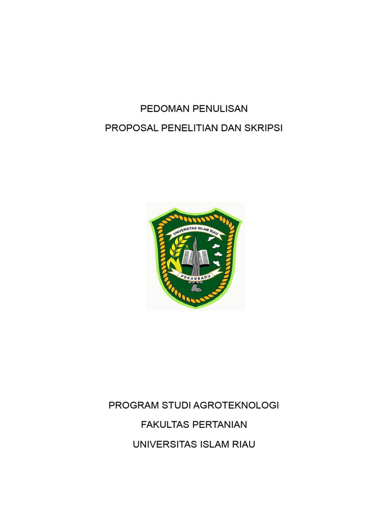 Pedoman Penulisan Proposal Penelitian Dan Skripsi | PDF