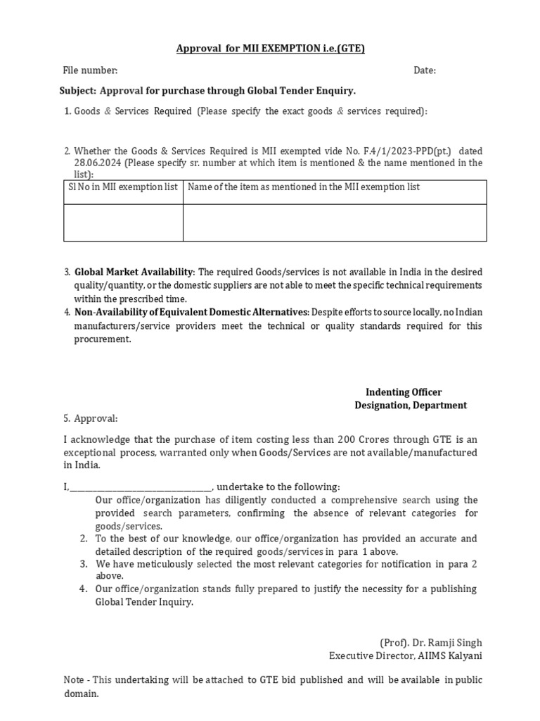 MII Exemption Approval - Final-1 | PDF