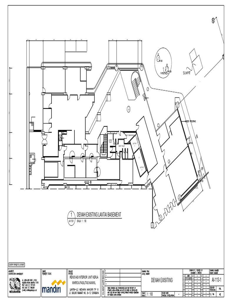 AI-113-1 Denah Existing Lantai Basement (SBD) | PDF