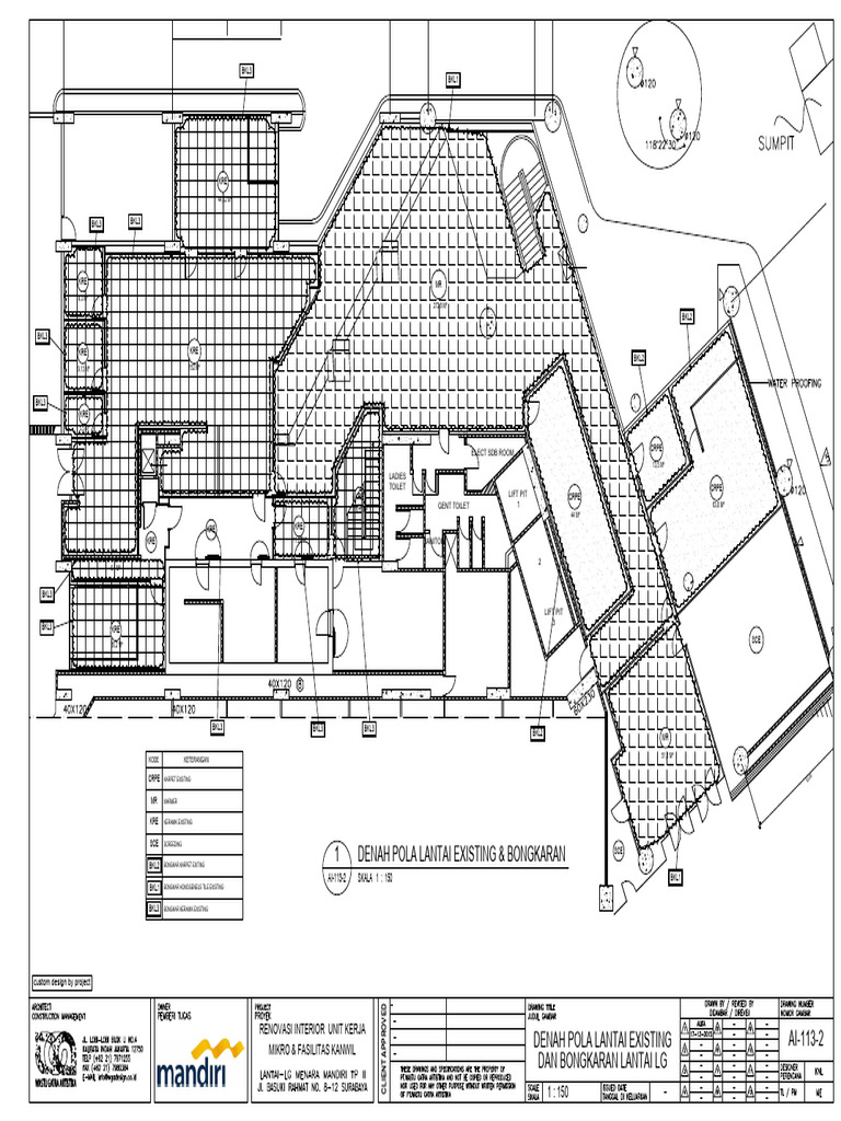 AI-113-2 Denah Pola Lantai Existing Dan Bongkaran Lantai | PDF