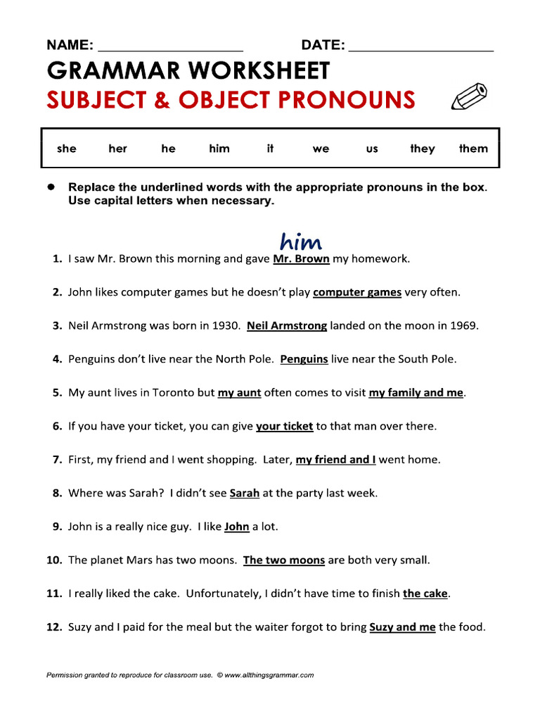 Subject and Object Pronouns 2 | PDF