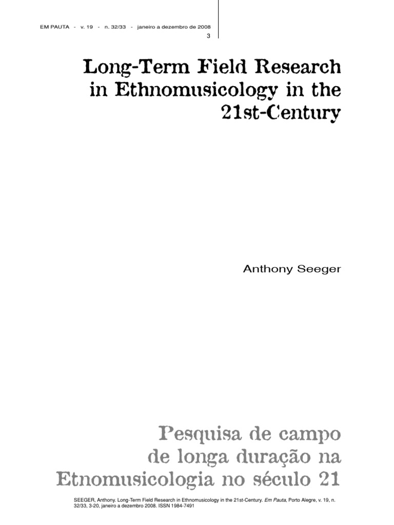 Long-Term Ethnomusicology Research Insights | PDF | Anthropology ...