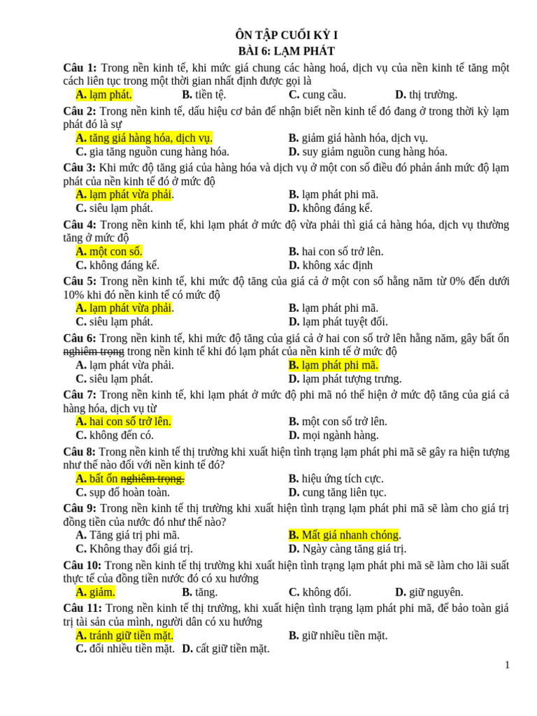 ÔN TẬP GKII BÀI 678 K11 1 | PDF