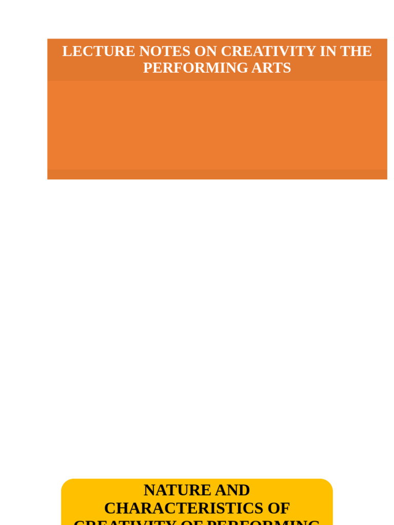 Ebs 333 Creativity in The Performing Arts | PDF | Creativity | Creationism