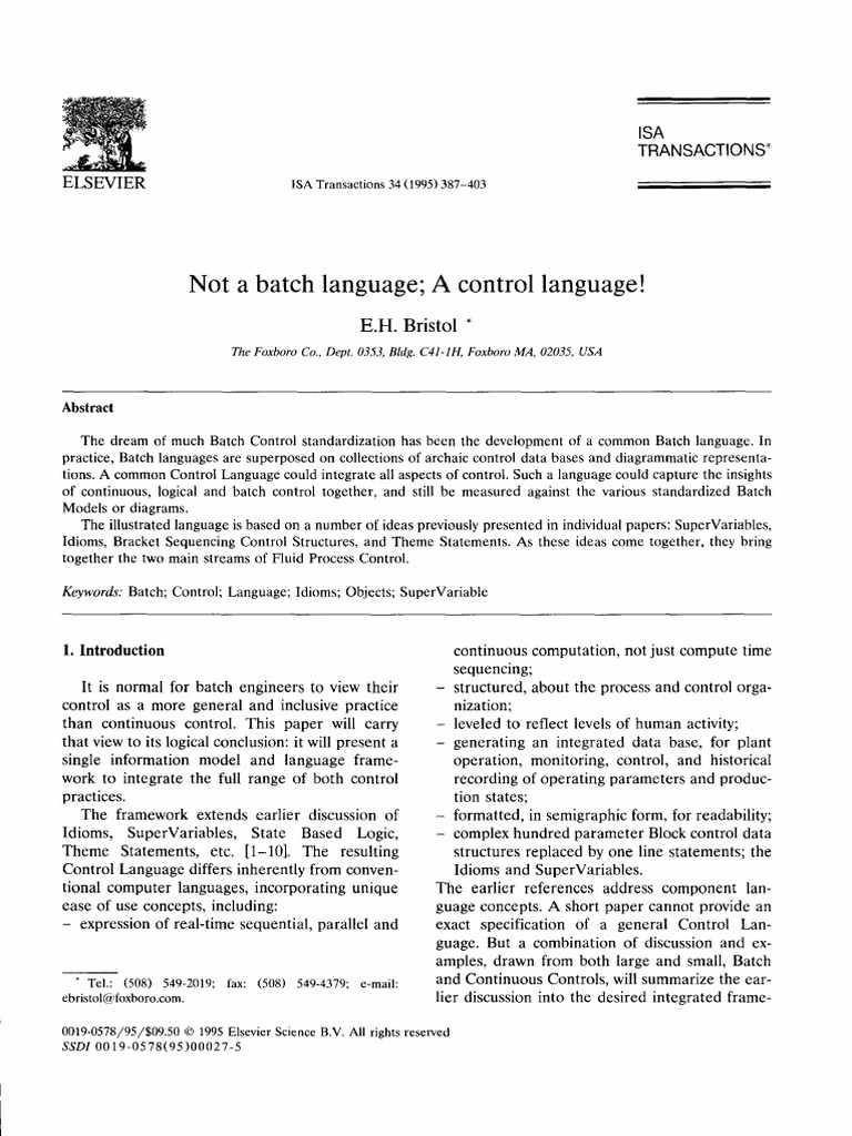 batch control systems 1 | PDF