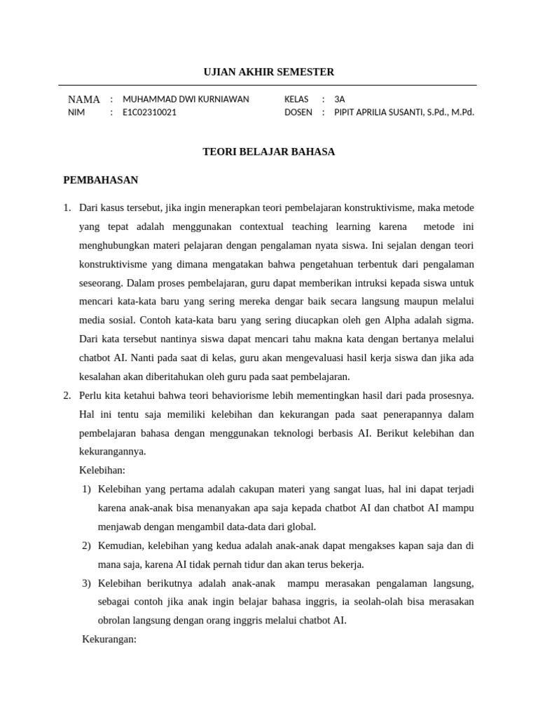 TBB_MUHAMMAD DWI KURNIAWAN_E1C02310021_3A | PDF