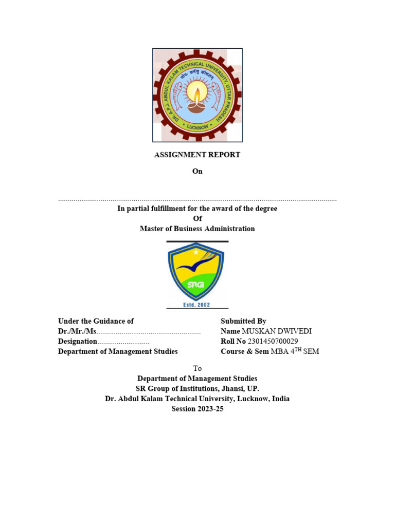 SRGI Assignment FrontPage NoPhoto | PDF