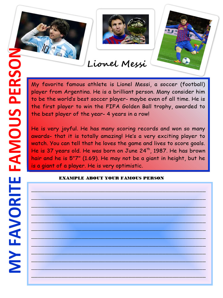 Creative Writing Lionel Messi My Favorite Male Ath Writing Creative ...
