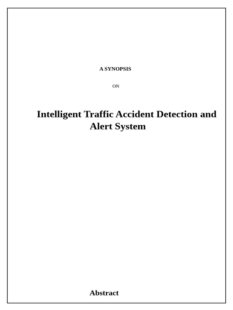 Traffic Accident Detection and Alert System - 2 | PDF | Machine ...