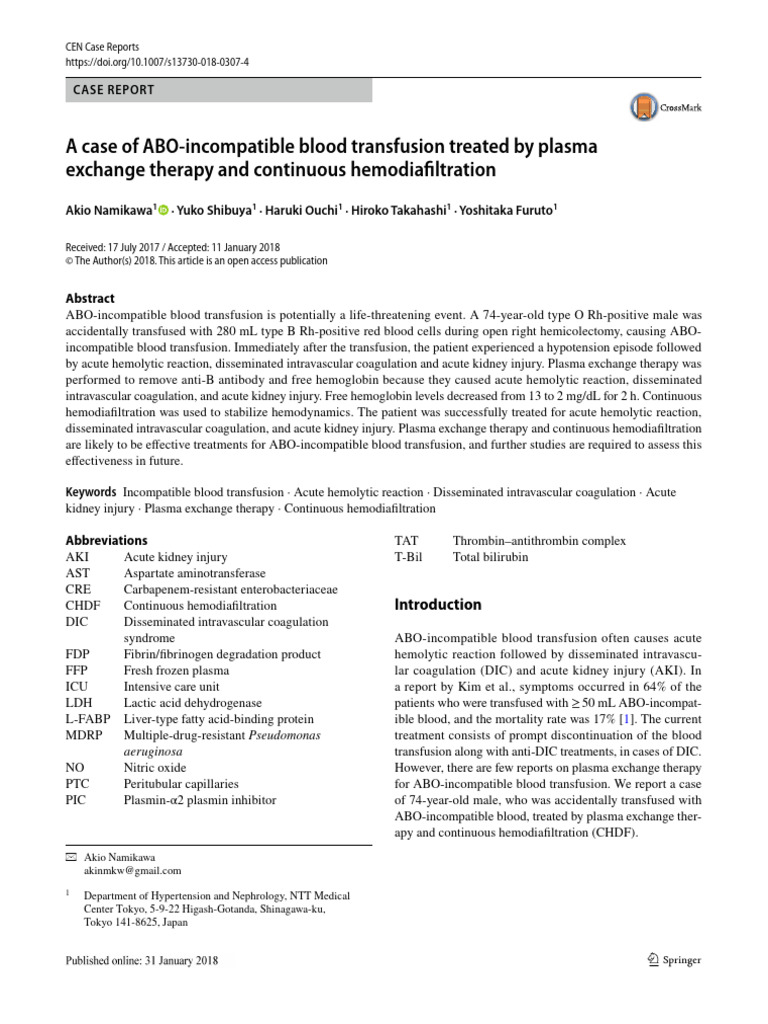 MT 6327 Lecture OLA A Case of ABO Incompatible Blood Transfusion | PDF ...