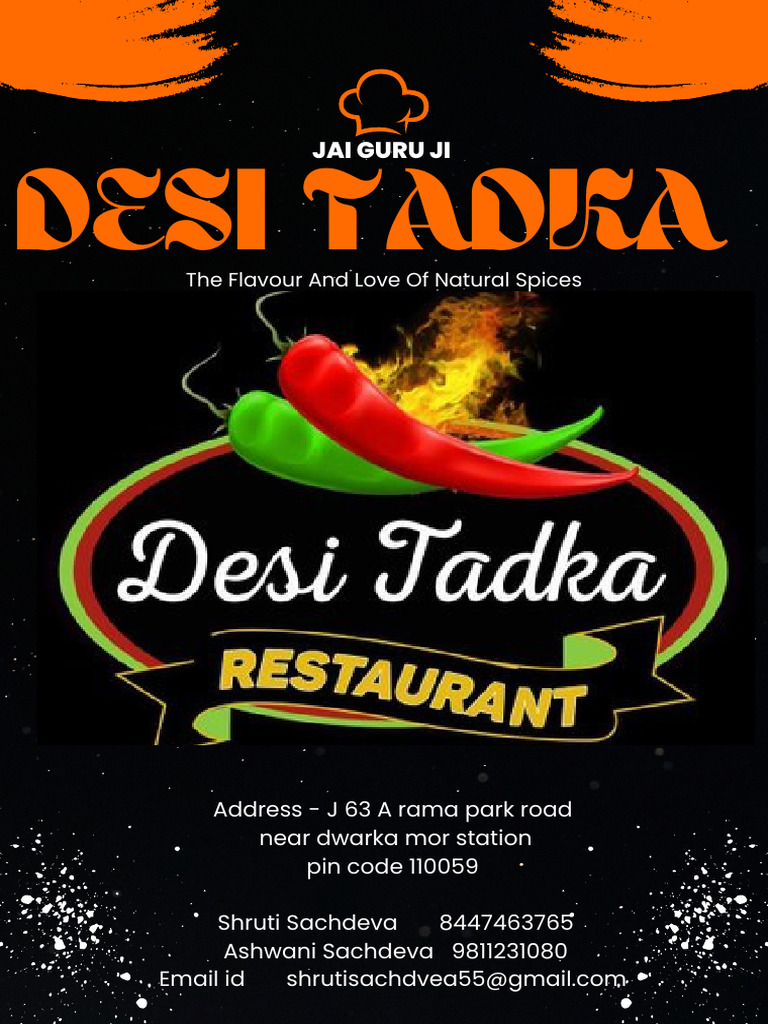 Black and Orange Food Menu Portrait | PDF | Pasta | European Cuisine