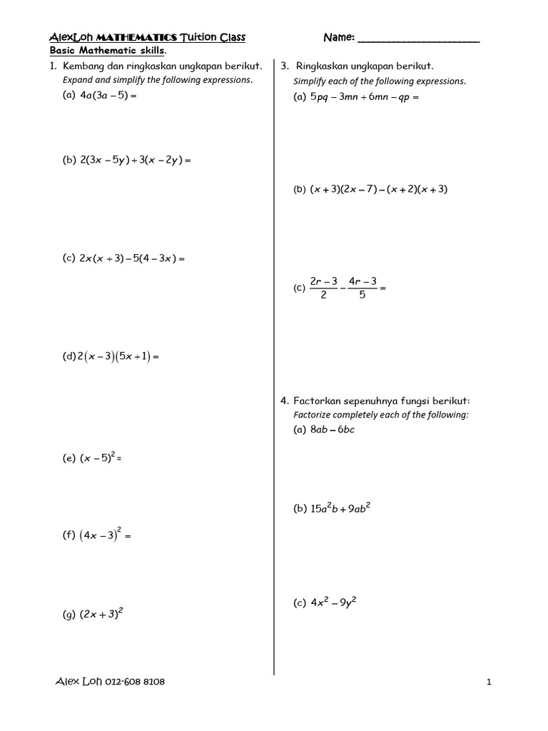 Mathematic Basic Skills | PDF
