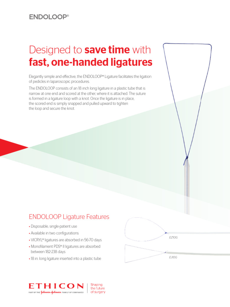 020090-161004 ENDOLOOP Fact Sheet-V2 | PDF | Surgical Suture | Health Care