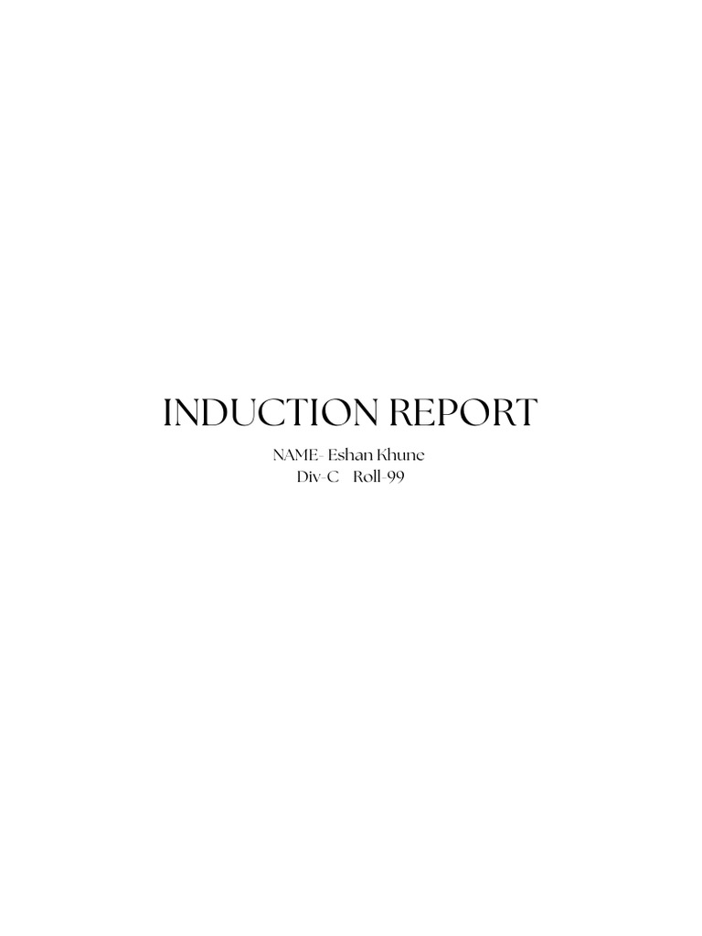 Student Report Induction Program PDF | PDF | Psychology | Cognition